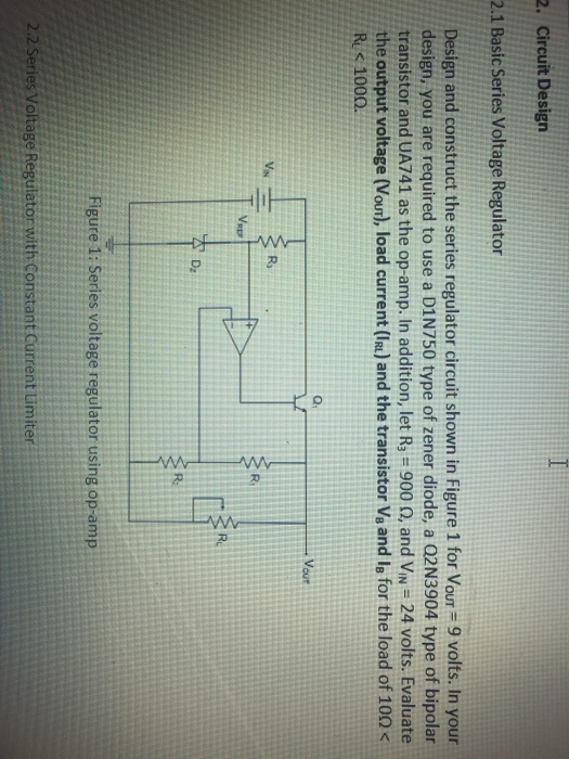 Solved Basic Series Voltage Regulator Design and construct | Chegg.com