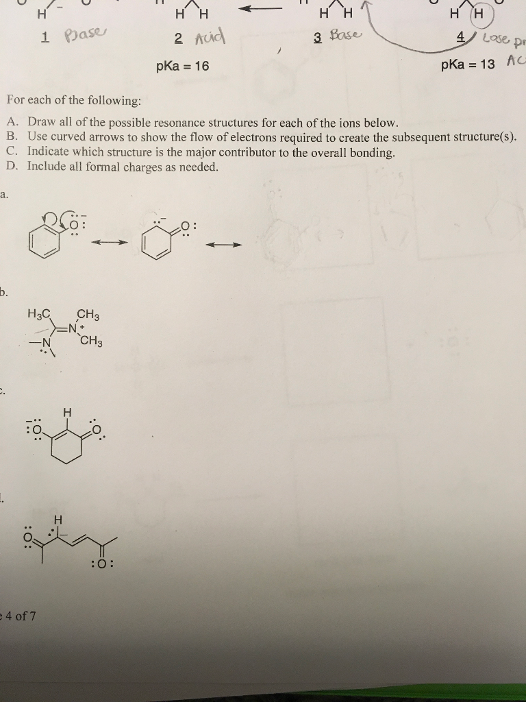 Solved 1. Draw all of the resonance structures for each | Chegg.com