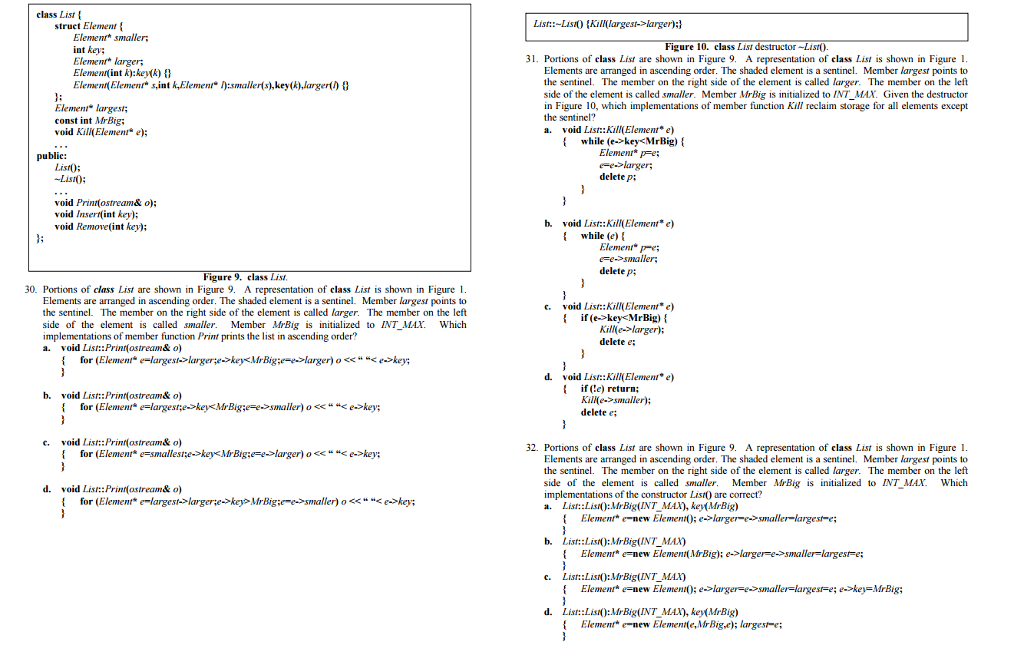 Solved Portions of class List are shown in Figure 9. A | Chegg.com
