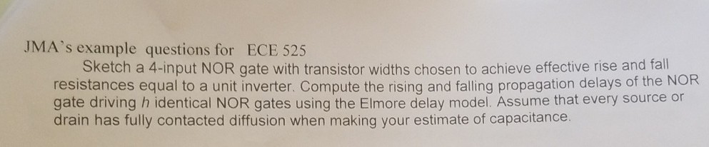 Solved IMA's example questions for ECE 525 Sketch a 4-input | Chegg.com