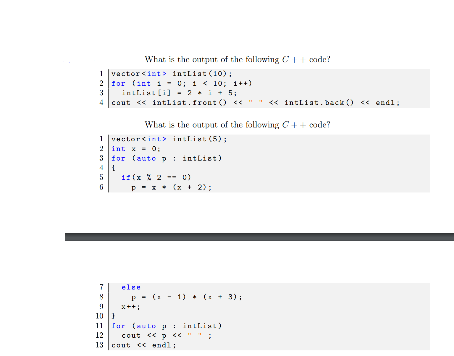 What is the output of the following C + + code? | Chegg.com