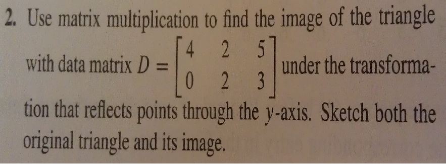 Solved Use matrix multiplication to find the image of the | Chegg.com