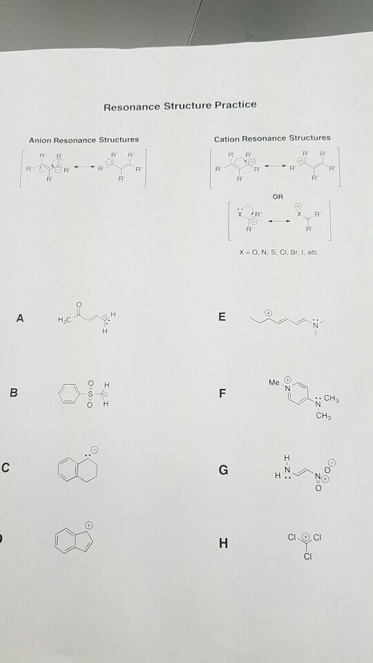 Solved Resonance Structure Practice Anion Resonance | Chegg.com