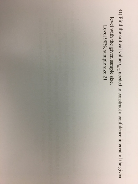 Solved Find the critical value t_alpha/2 needed to construct | Chegg.com