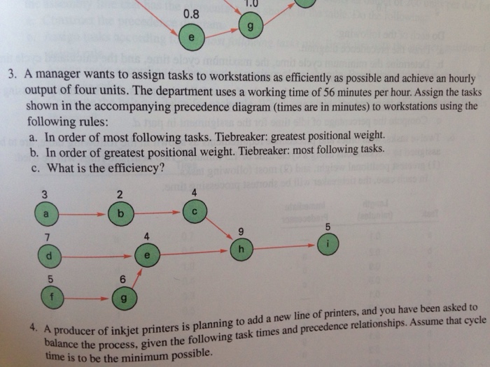 Solved 3. A manager wants to assign tasks to workstations as | Chegg.com