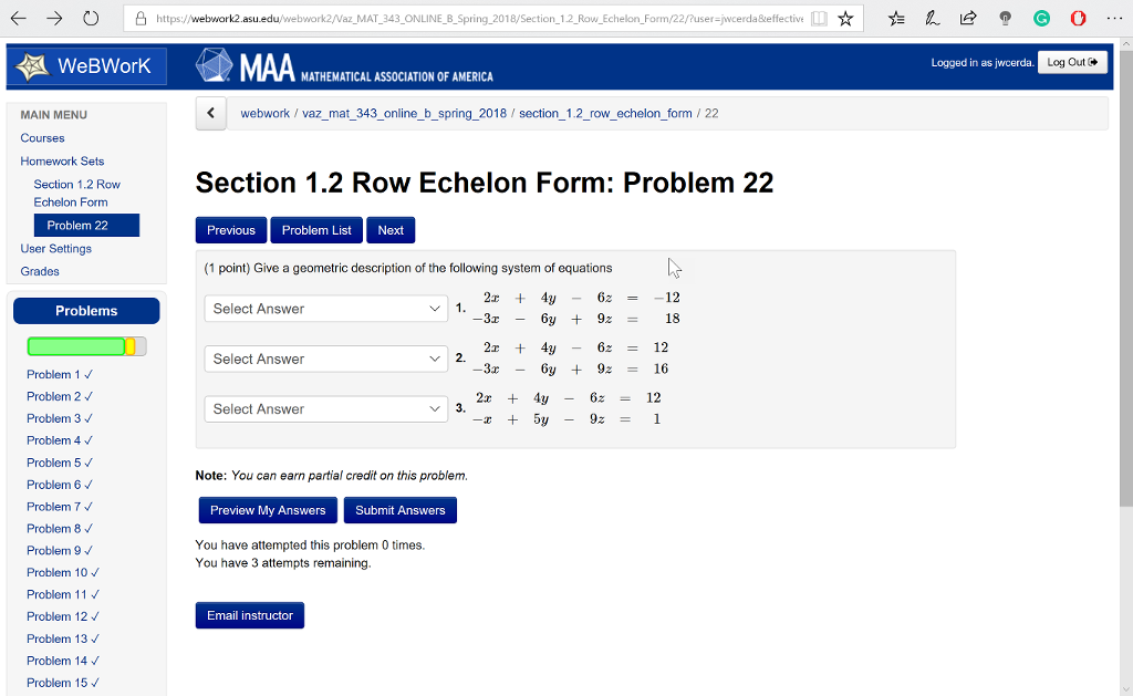 Solved ← →。 凸https://webwork2.as z MAT 343 ONLINE B Spring | Chegg.com
