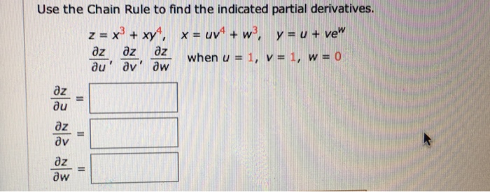 Solved Use the Chain Rule to find the indicated partial | Chegg.com