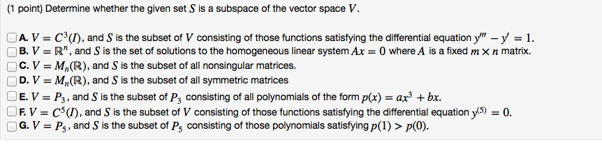 Solved 3x3 3x3 3x3 (1 point) Let R be the vector space of 3 | Chegg.com
