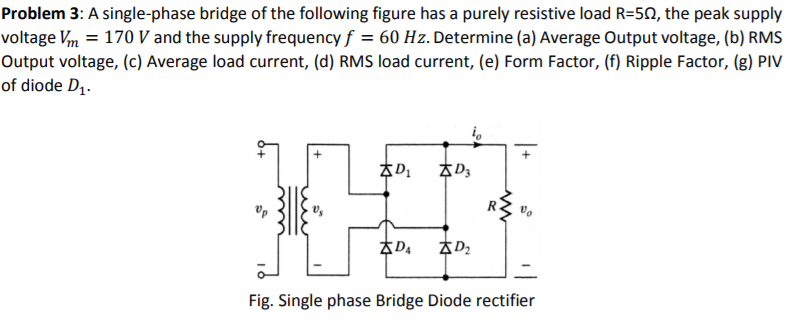 Solved Problem 3: A single-phase bridge of the following | Chegg.com