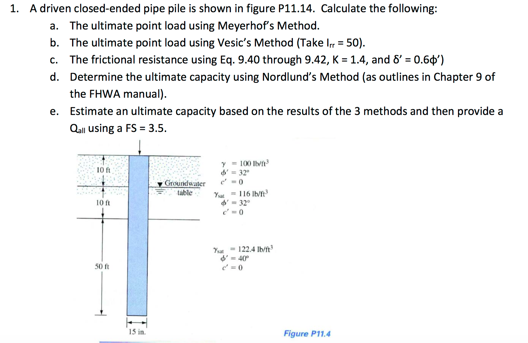 A Driven Closed ended Pipe Pile Is Shown In Figure Chegg A Driven Closed ended Pipe Pile Is Shown In Figure Chegg