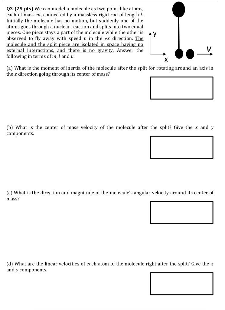 Solved Q2-(25 pts) We can model a molecule as two point-like | Chegg.com