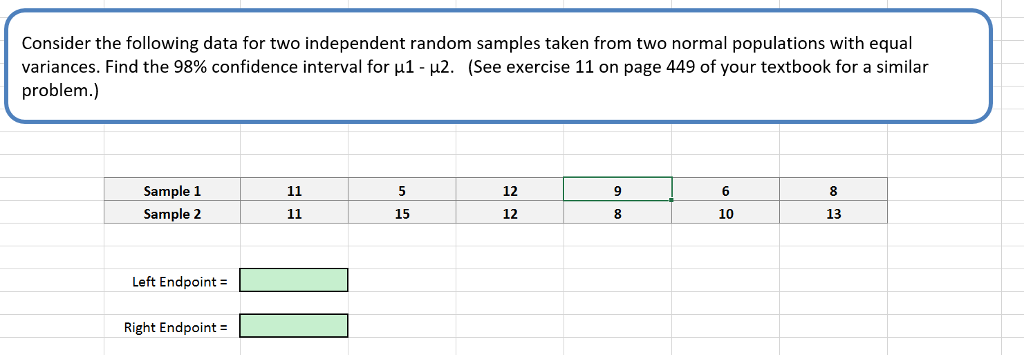 Solved Consider the following data for two independent | Chegg.com