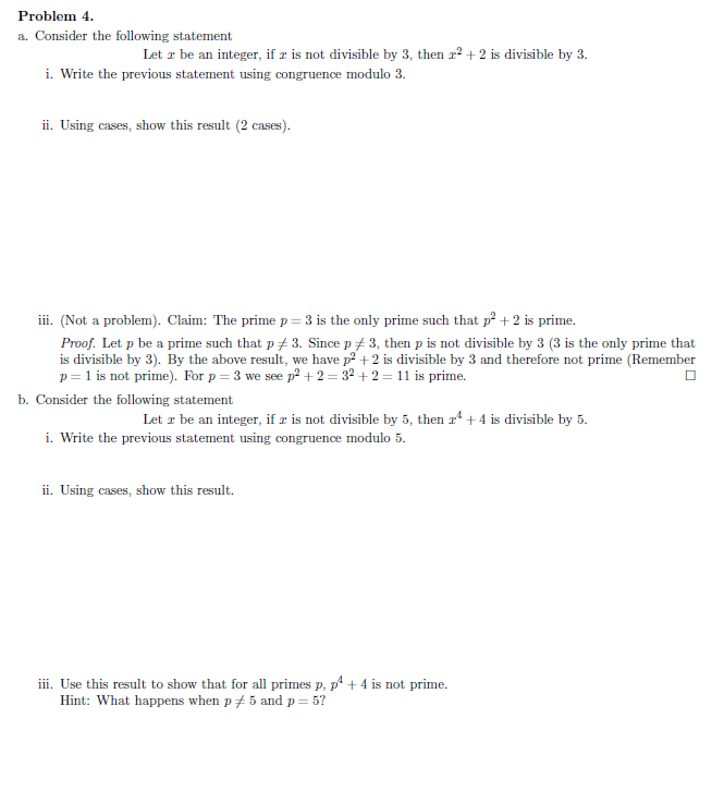 Solved Problem 4 a. Consider the following statement Let z | Chegg.com