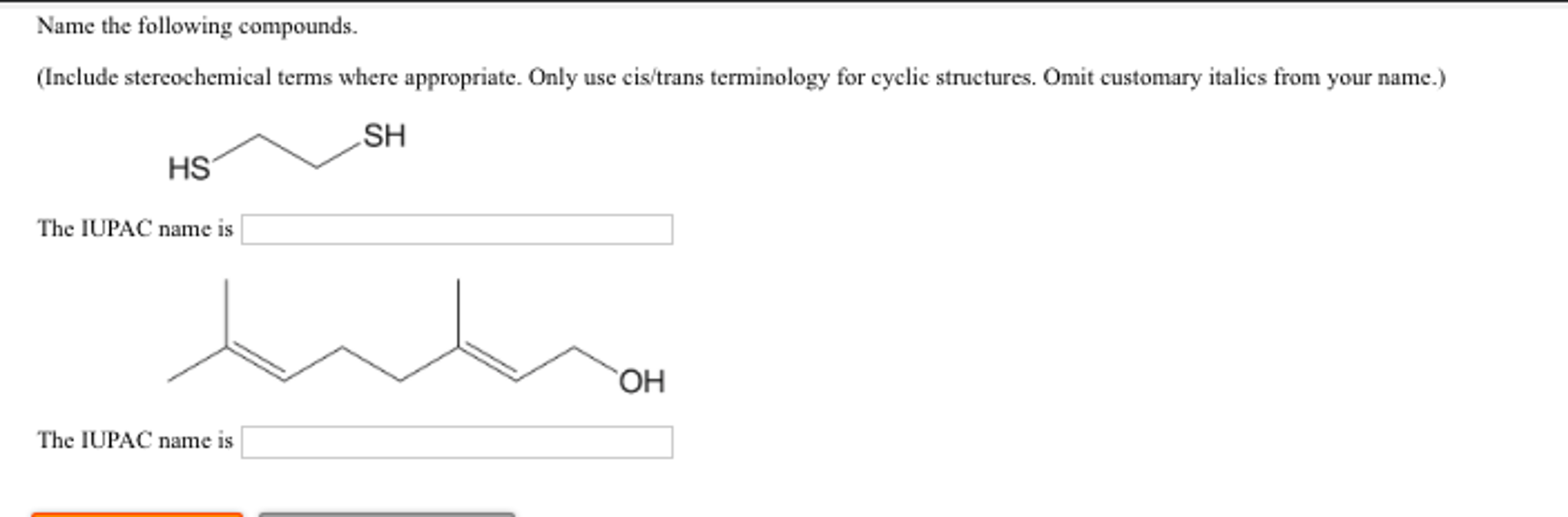 Solved Name the following compounds. (Include | Chegg.com