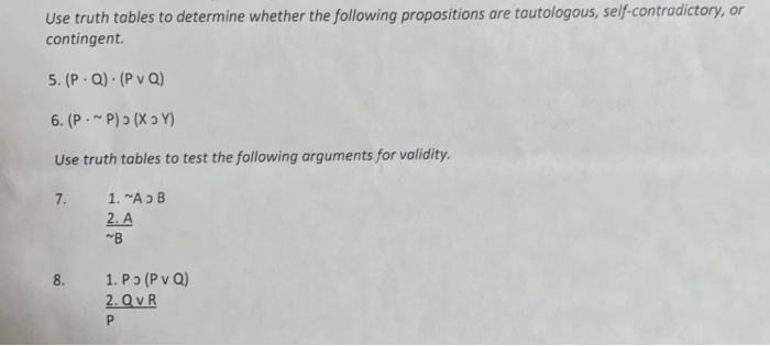 Solved Use truth tables to determine whether the following | Chegg.com