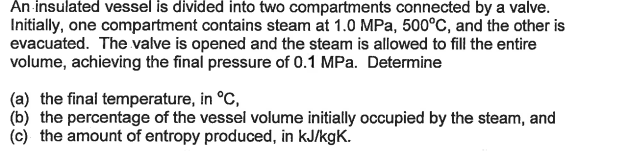 Solved An insulated vessel is divided into two compartments | Chegg.com