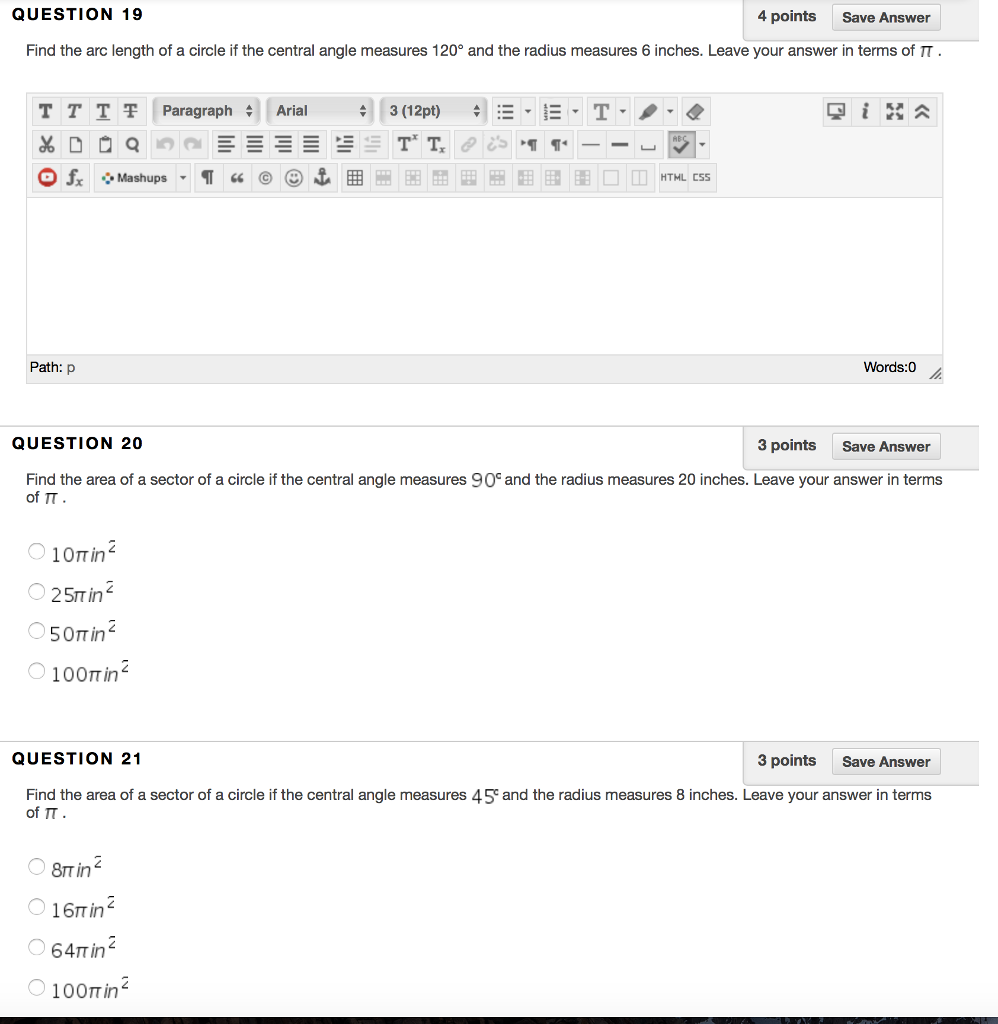 Solved QUESTION 1 3 points s Saved Given ?ABC with a = 19, | Chegg.com