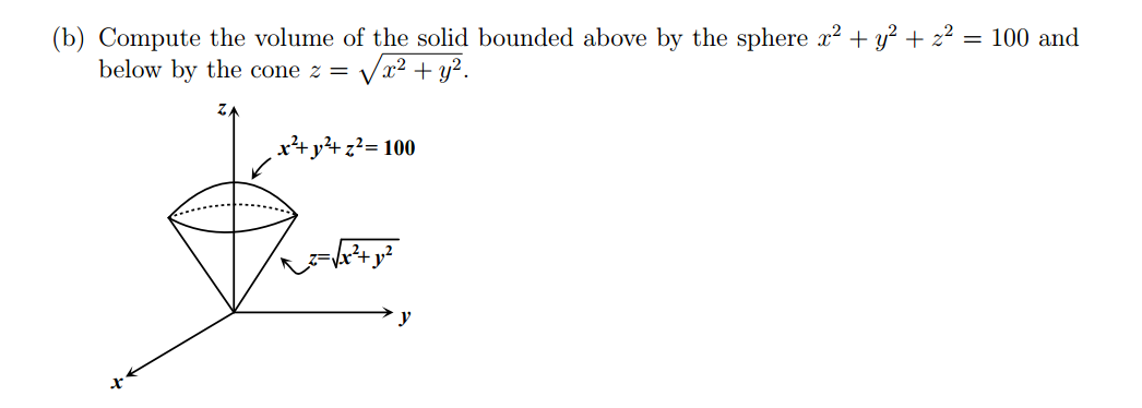 Solved Compute the volume of the solid bounded above by the | Chegg.com
