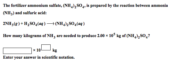 Solved The fertilizer ammonium sulfate, (NH4)2S04, is | Chegg.com