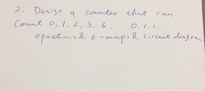 Solved Design a counter that can count 0,1,2,3,6,....0,1,2. | Chegg.com
