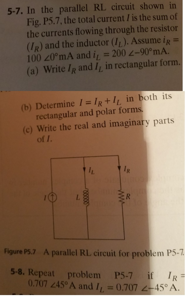 Solved In the parallel RL circuit shown in Fig. P5.7, the | Chegg.com