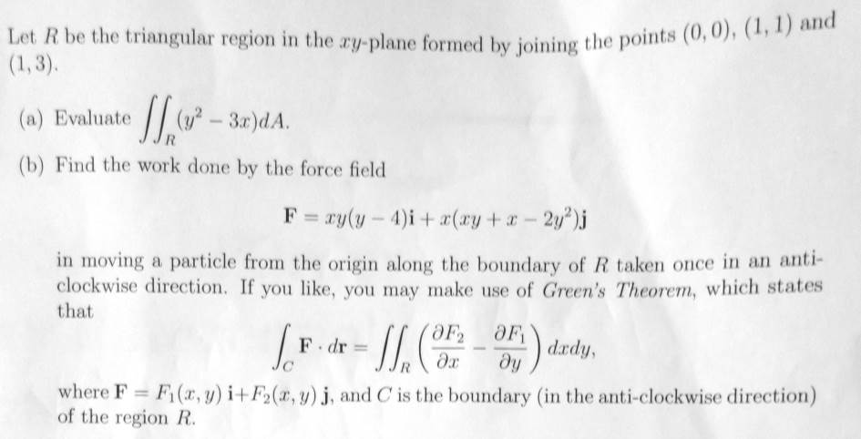 Solved Let R be the triangular region in the xy-plane formed | Chegg.com