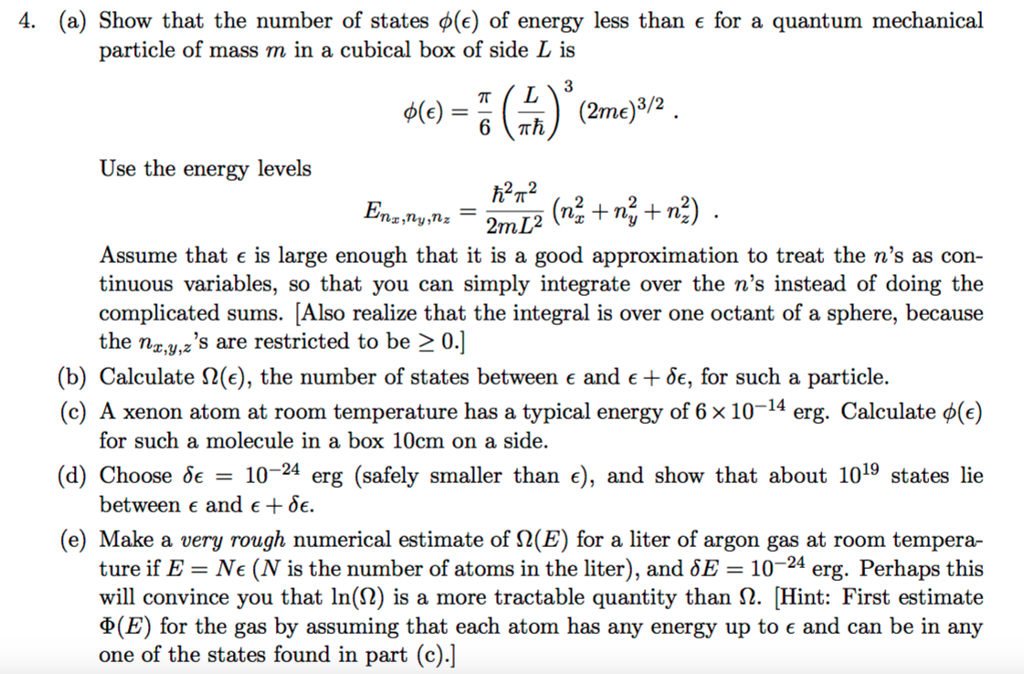 Solved Show that the number of states phi(epsilon) of energy | Chegg.com