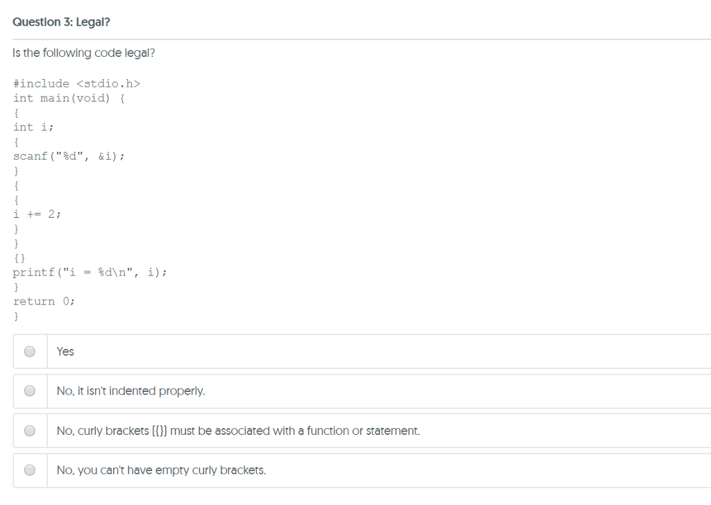 Solved Question 3: Legal? Is the following code legal? | Chegg.com