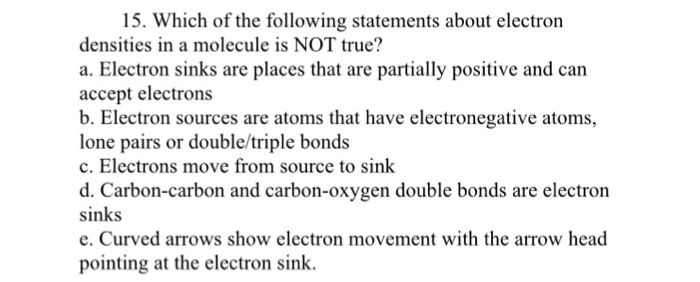 Solved Which Of The Following Statements About Electron