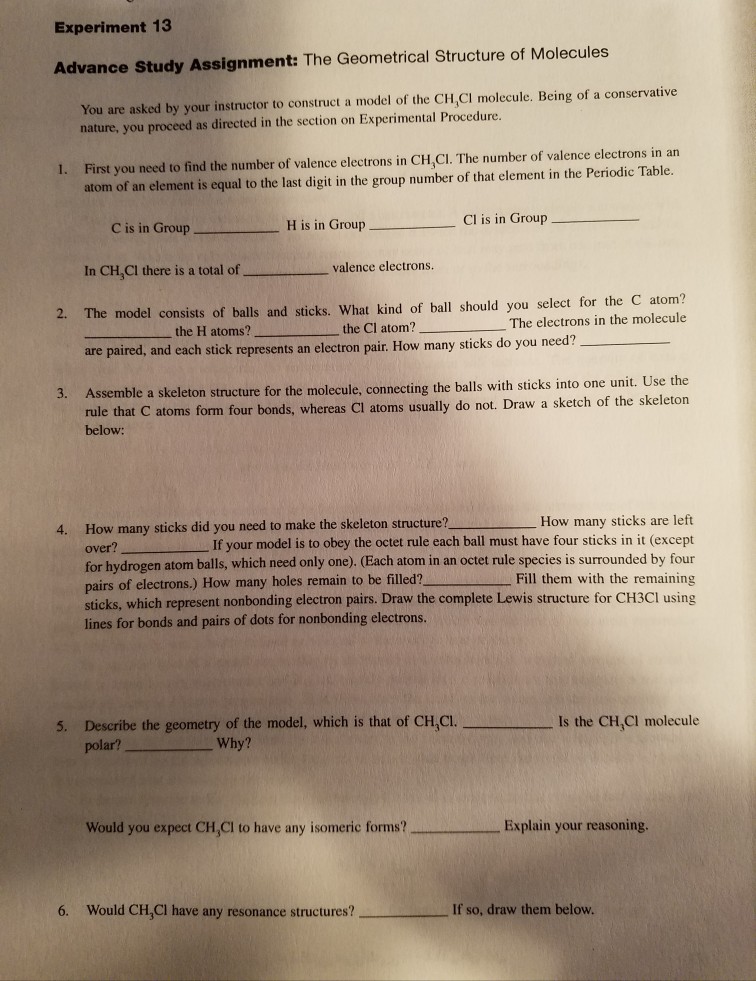 Solved Experiment 13 Advance Study Assignment: The | Chegg.com