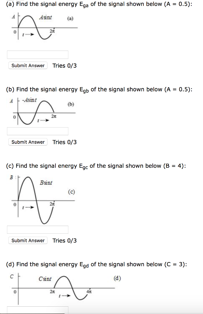 Solved (a) Find the signal energy Ega of the signal shown | Chegg.com