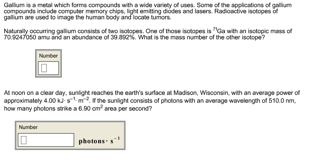Solved Gallium Is A Metal Which Forms Compounds With A Wide Chegg solved-gallium-is-a-metal-which-forms-compounds-with-a-wide-chegg