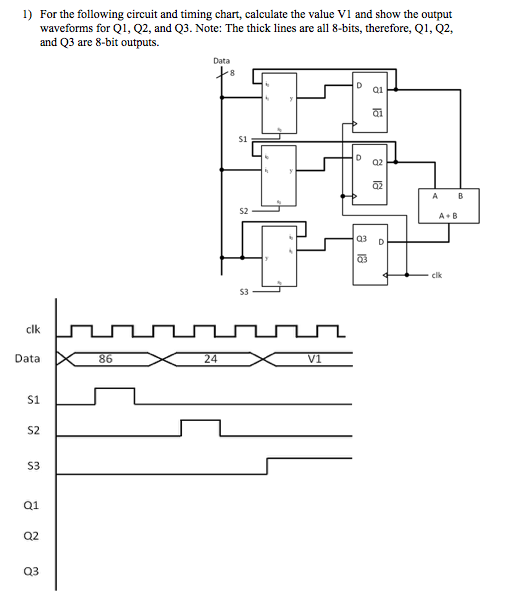 Solved For the following circuit and timing chart, calculate | Chegg.com