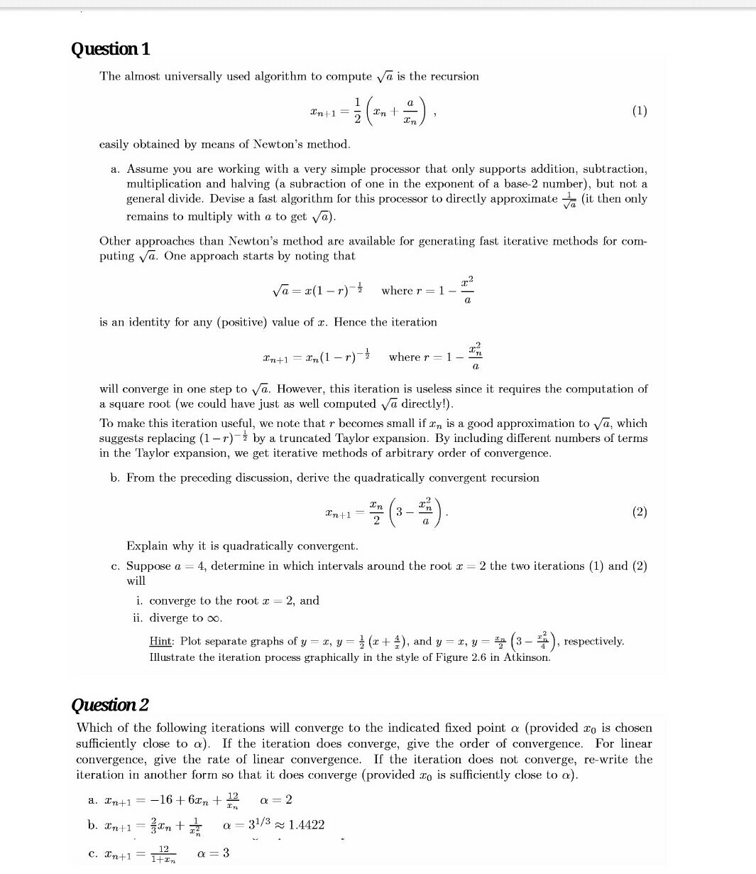 Solved Question 1 The almost universally used algorithm to | Chegg.com