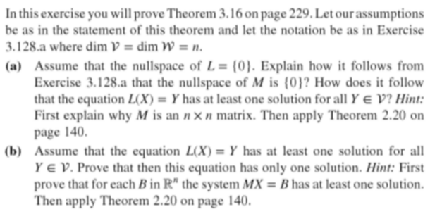 In this exercise you will prove Theorem 3.16 on page | Chegg.com