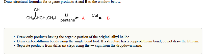 Solved Draw structural formulas for organic products A and B | Chegg.com