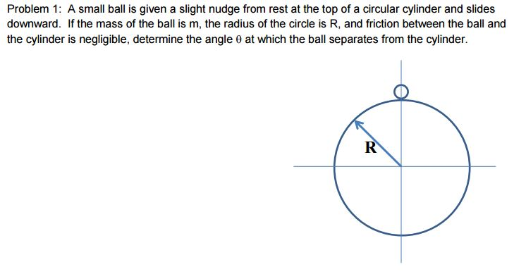 Solved A small ball is given a slight nudge from rest at the | Chegg.com