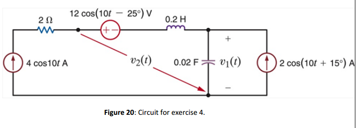 Solved Calculate V1(t) and V2(t) for circuit shown in | Chegg.com