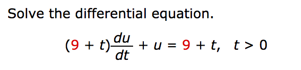 Solved Solve the differential equation. du dt | Chegg.com