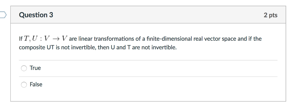 Solved If T, U: V rightarrow V are linear transformations of | Chegg.com