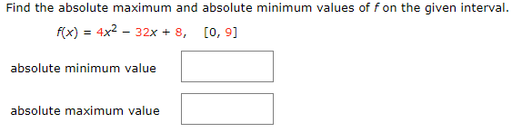 Solved Find The Absolute Maximum And Absolute Minimum Values