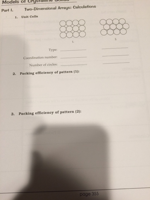 Solved Unit cells Packing efficiency of pattern (1): | Chegg.com