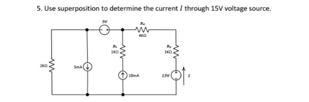 Solved Use superposition to determine the current I through | Chegg.com