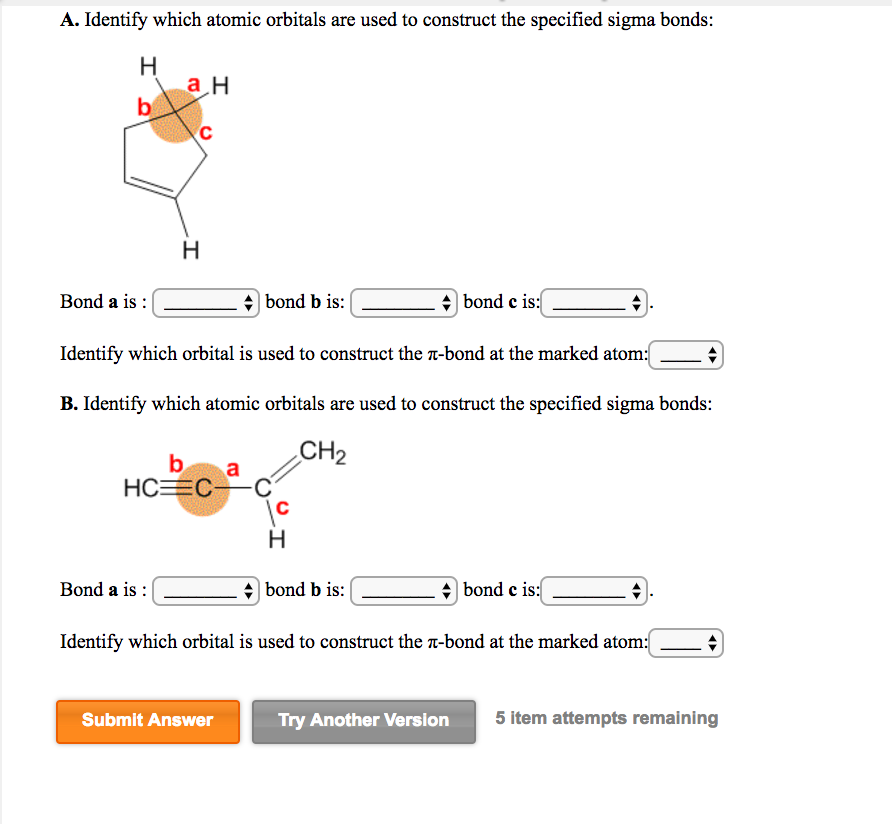Solved Identify which atomic orbitals are used to construct | Chegg.com Solved Identify which atomic orbitals are used to construct | Chegg.com
