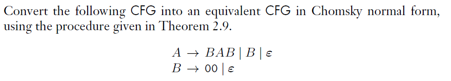 Solved Convert the following CFG into an equivalent CFG in | Chegg.com