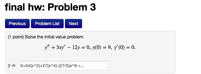 Solved final hw: Problem 3 Previous Problem List Next (1 | Chegg.com