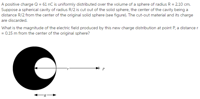 Solved A positive charge Q = 61 nC is uniformly distributed | Chegg.com