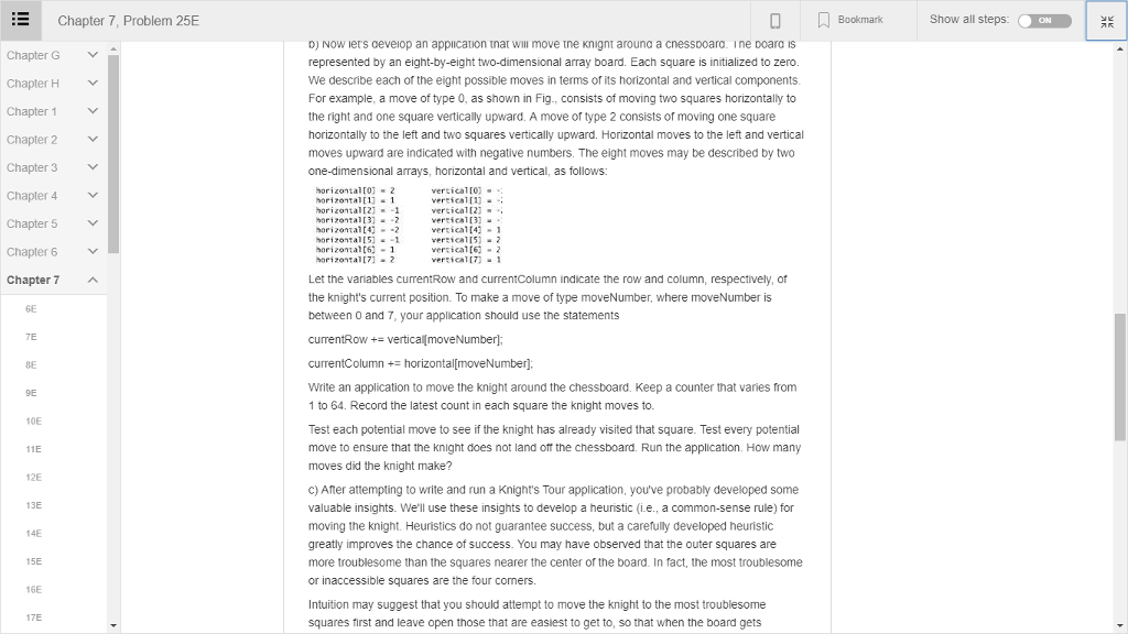 Chapter 7, Problem 25E Bookark Show all steps: ON | Chegg.com