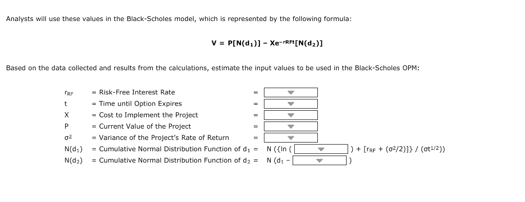 4. Estimating the inputs using the Black-Scholes | Chegg.com