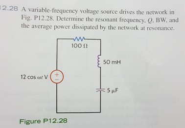Solved A variable-frequency voltage source drives the | Chegg.com